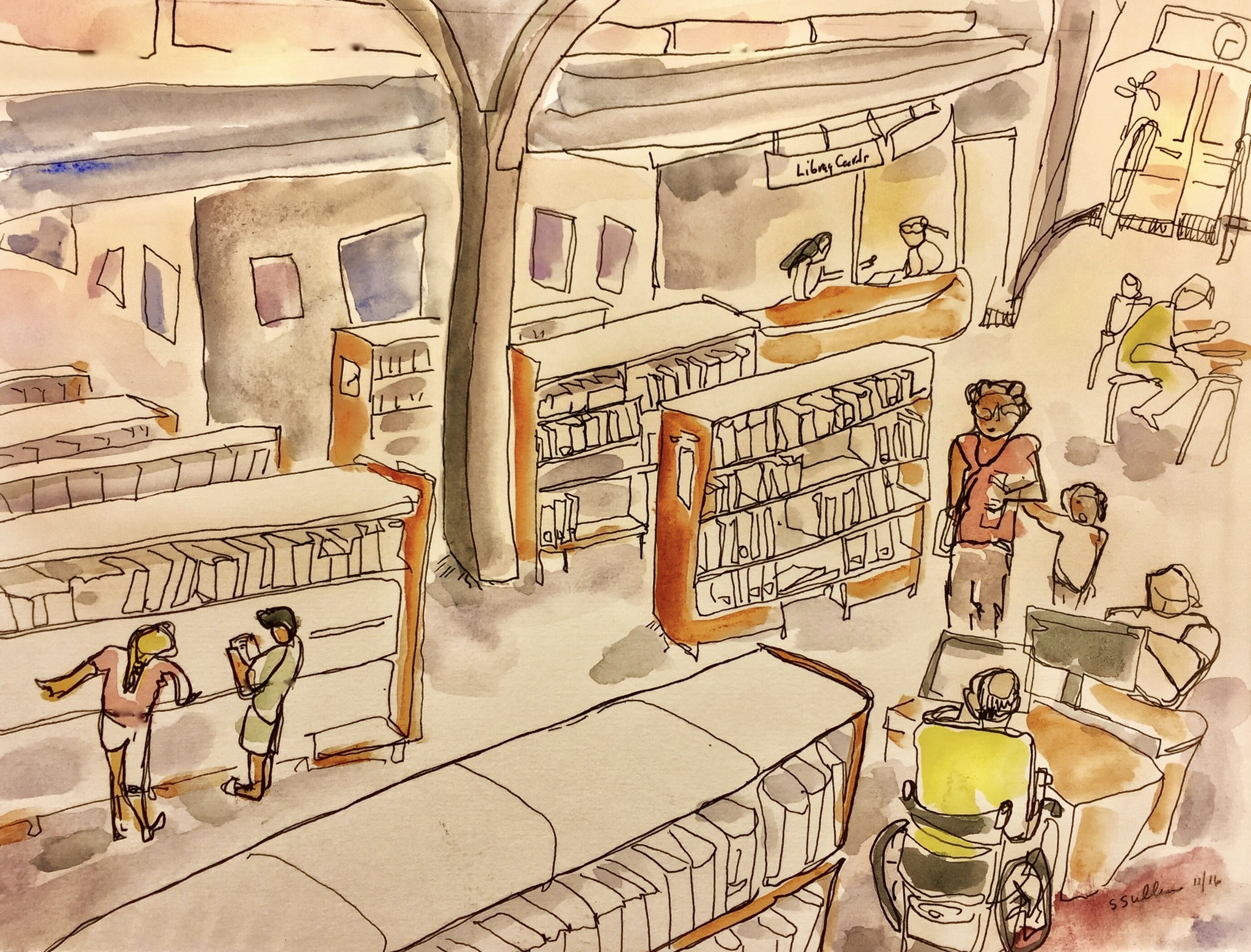 Looking Down from the Second Floor of the Mission Valley Library ...